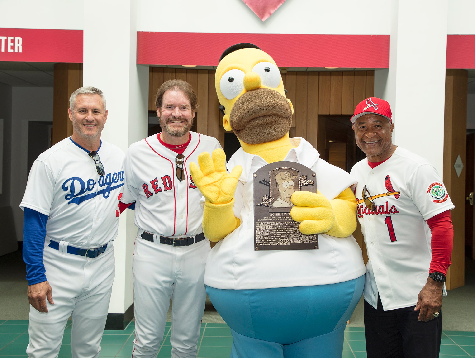 Steve Sax with Homer Simpson | Baseball Hall of Fame