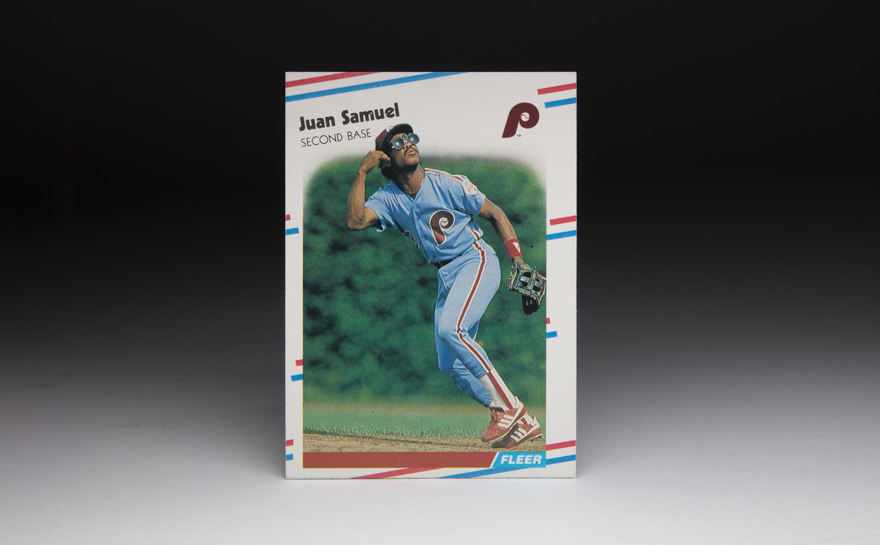 #CardCorner: 1988 Fleer Juan Samuel | Baseball Hall of Fame
